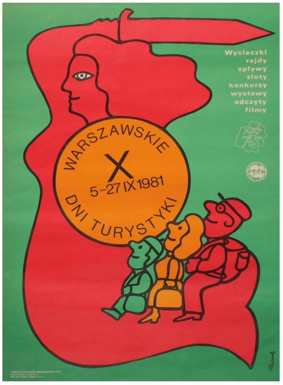 Warsaw Tourism Poster: 1981 Vintage Polish Travel Art by Jerzy Flisak ...