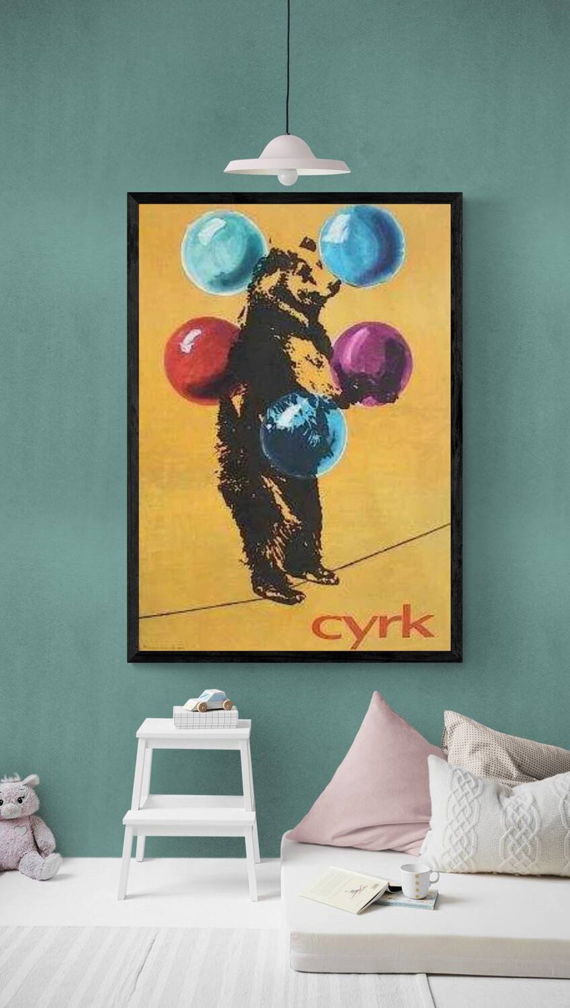 Balancing Bear on a Tightrope Original 1971 Polish Circus Poster by ...