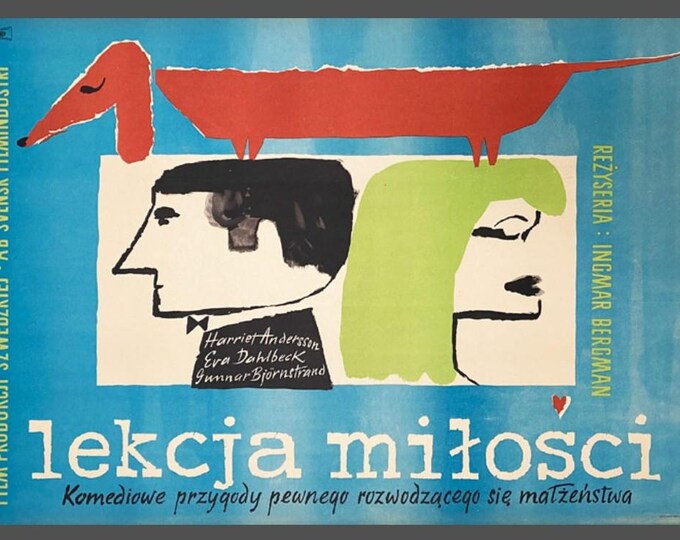 A Lesson in Love Original 1960 Polish Movie Film Poster by Izabela ...