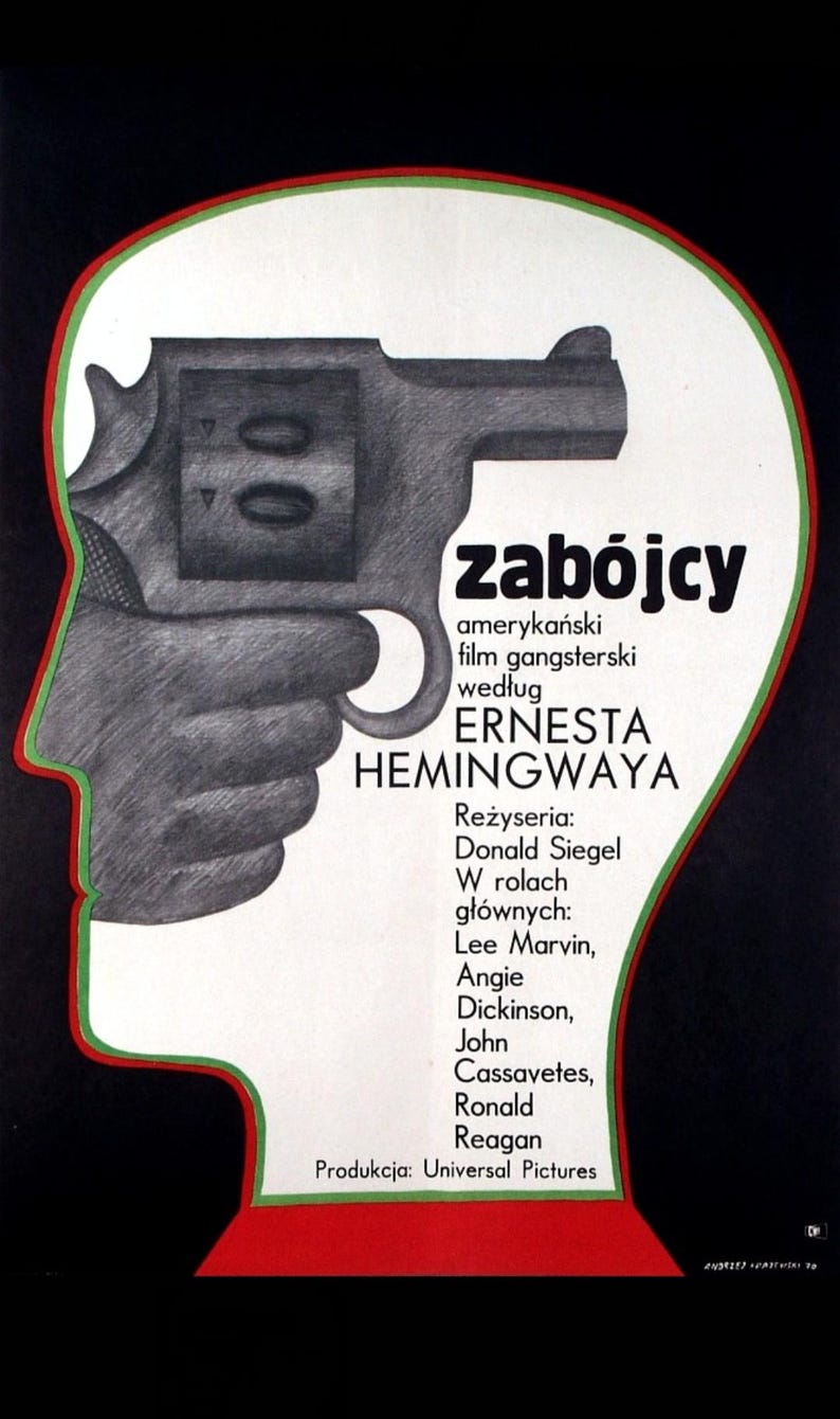 The Killers Original 1970 Polish Film Movie Poster by Andrzej Krajewski ...