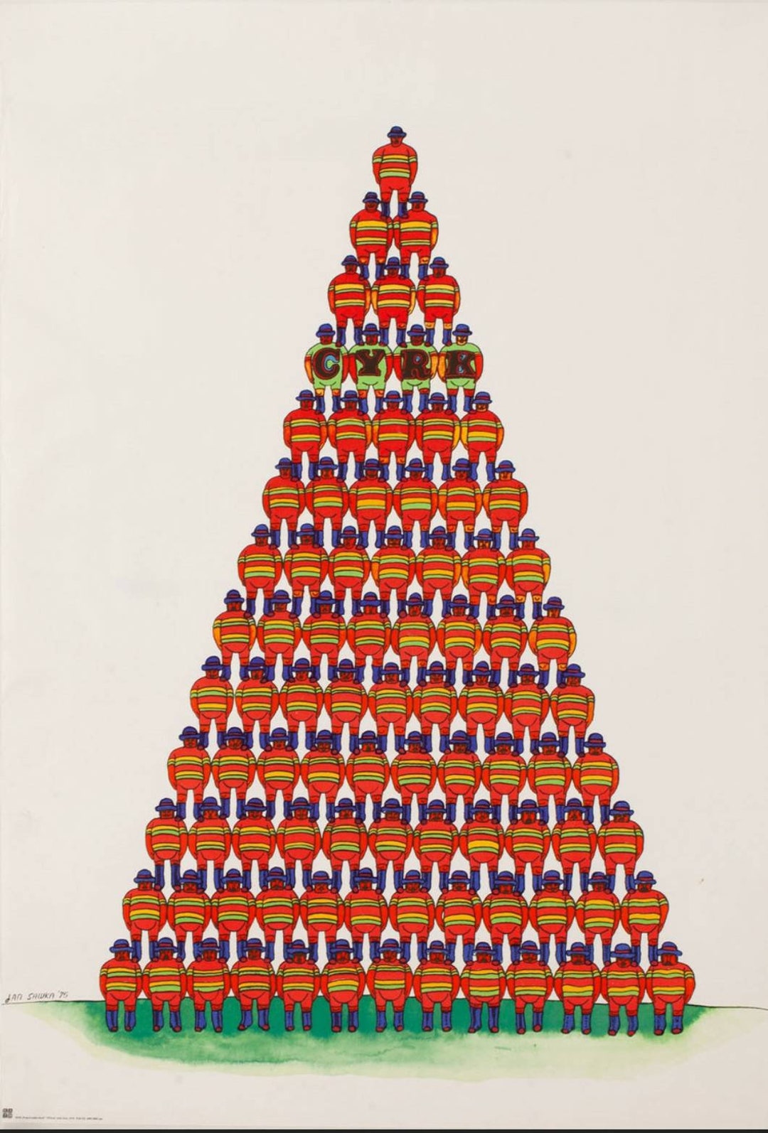 Circus Pyramid Clowns Original 1970s Polish Circus Poster by Jan Sawka ...