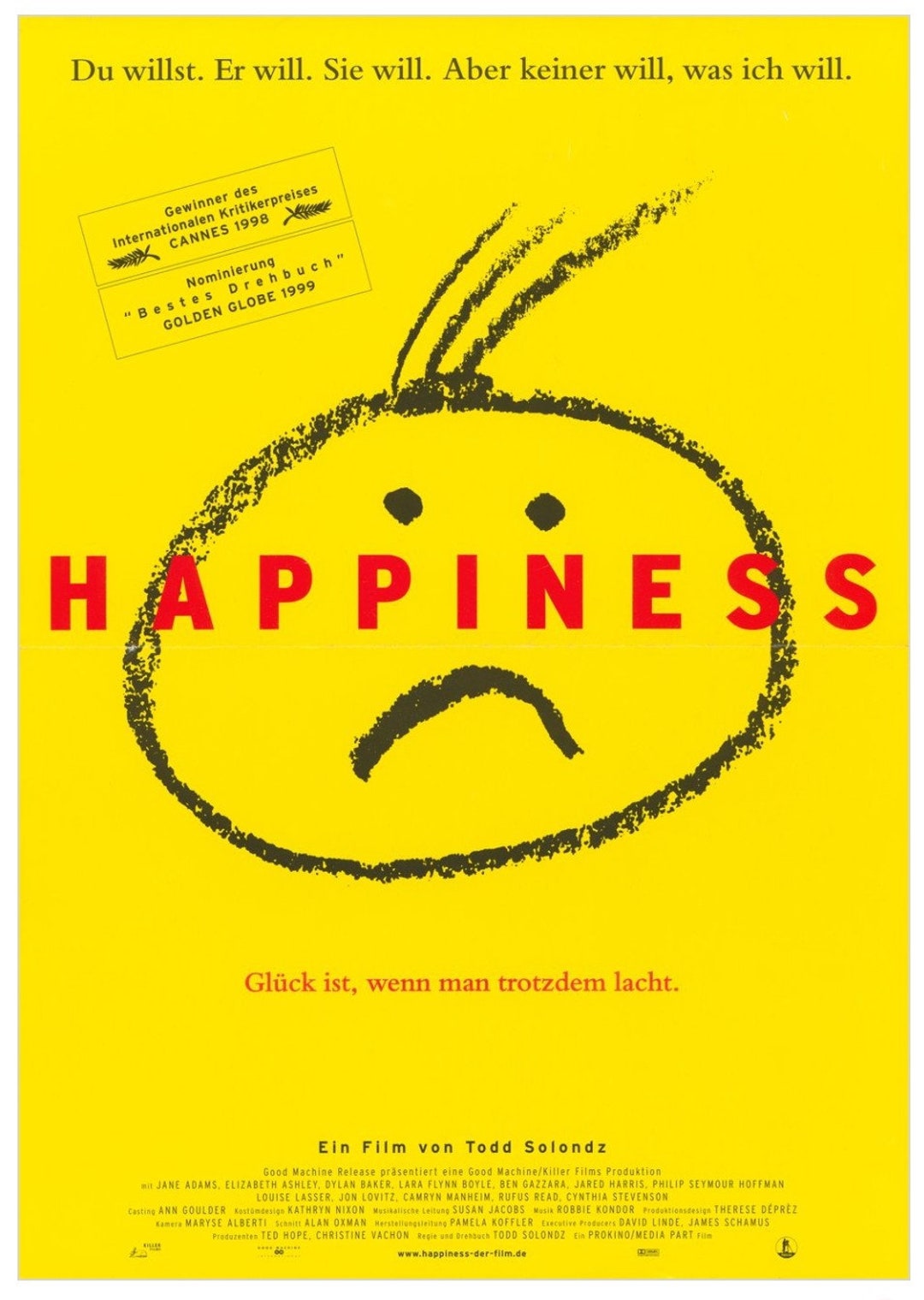 Happiness Original 1999 Movie Poster for German Release of an American ...