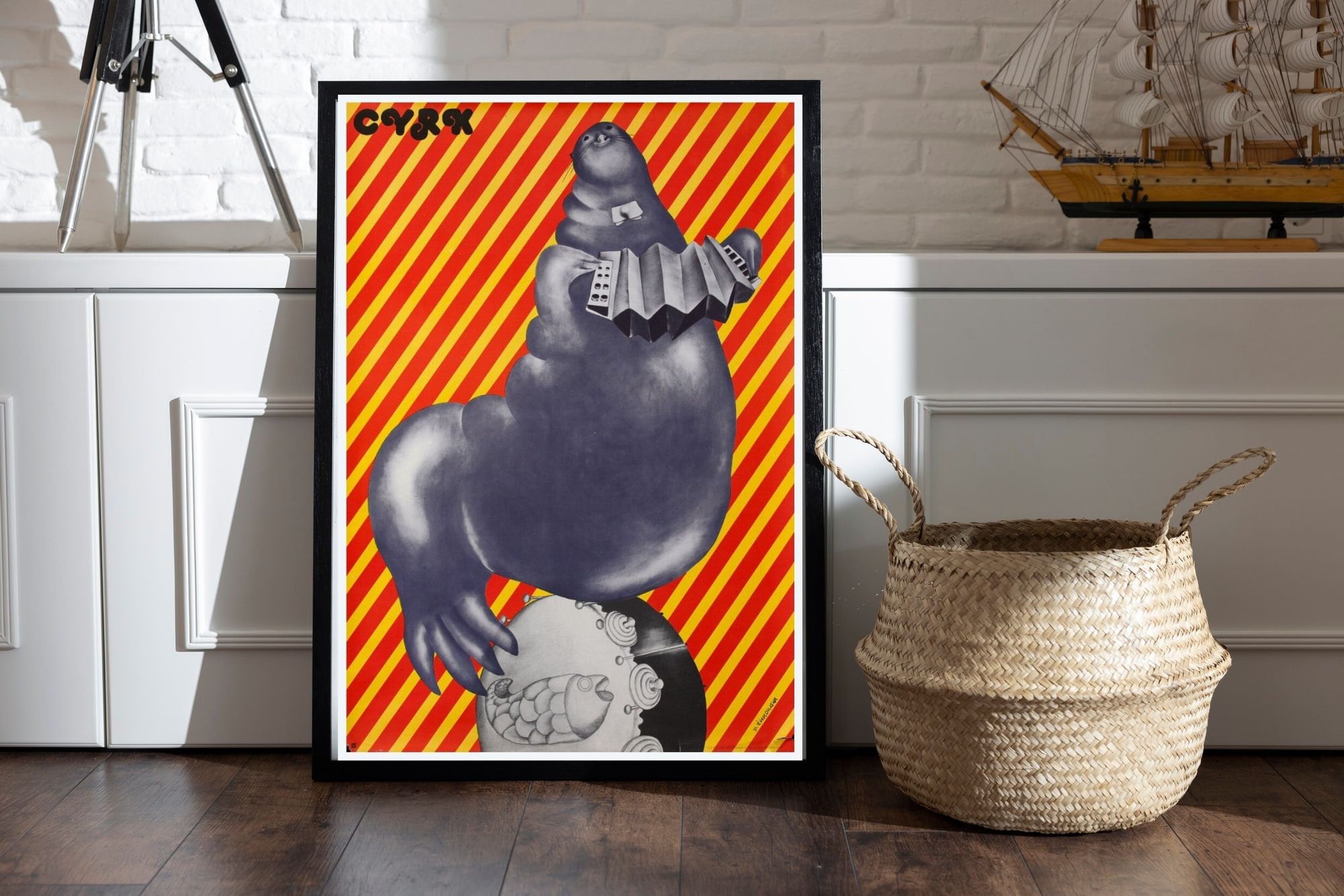 Circus Walrus Playing Accordion Original and Rare Polish Cyrk Poster by ...