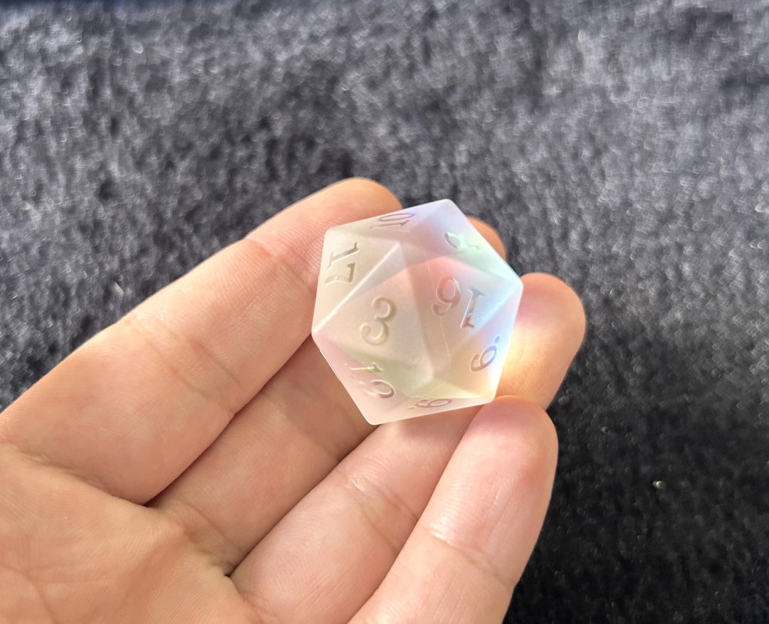 Raised Number Dichroic Glass Gemstone Dice Polyhedral Dice DND Set - Etsy