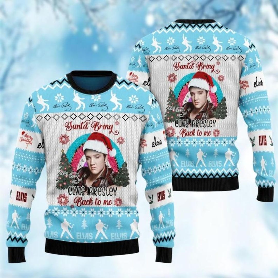Elvis Presley Christmas Sweater, Elvis Presley Ugly Sweater, Rock and ...