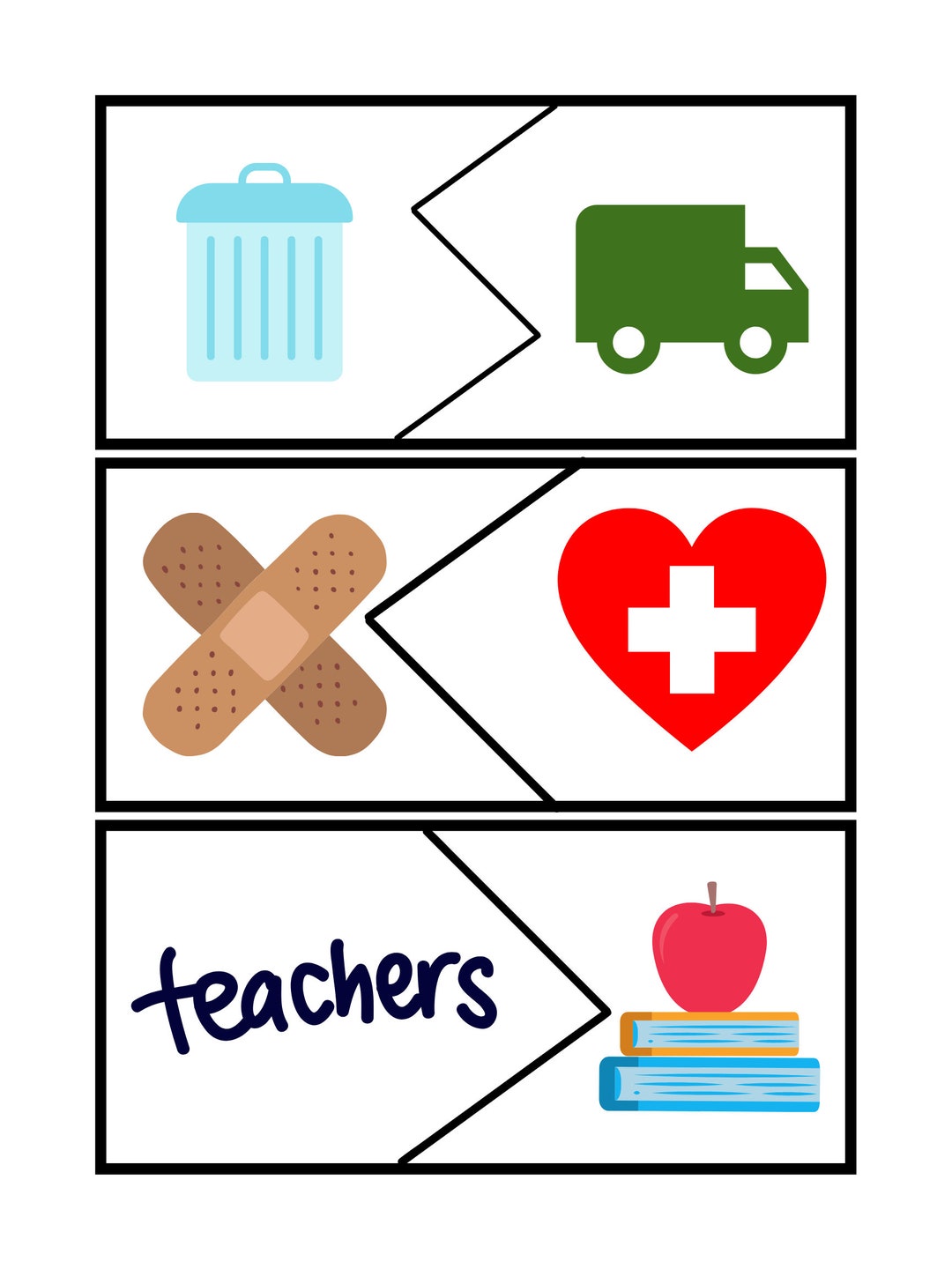 Community Hero / Matching Game / Toddler Activity / Printable Learning ...