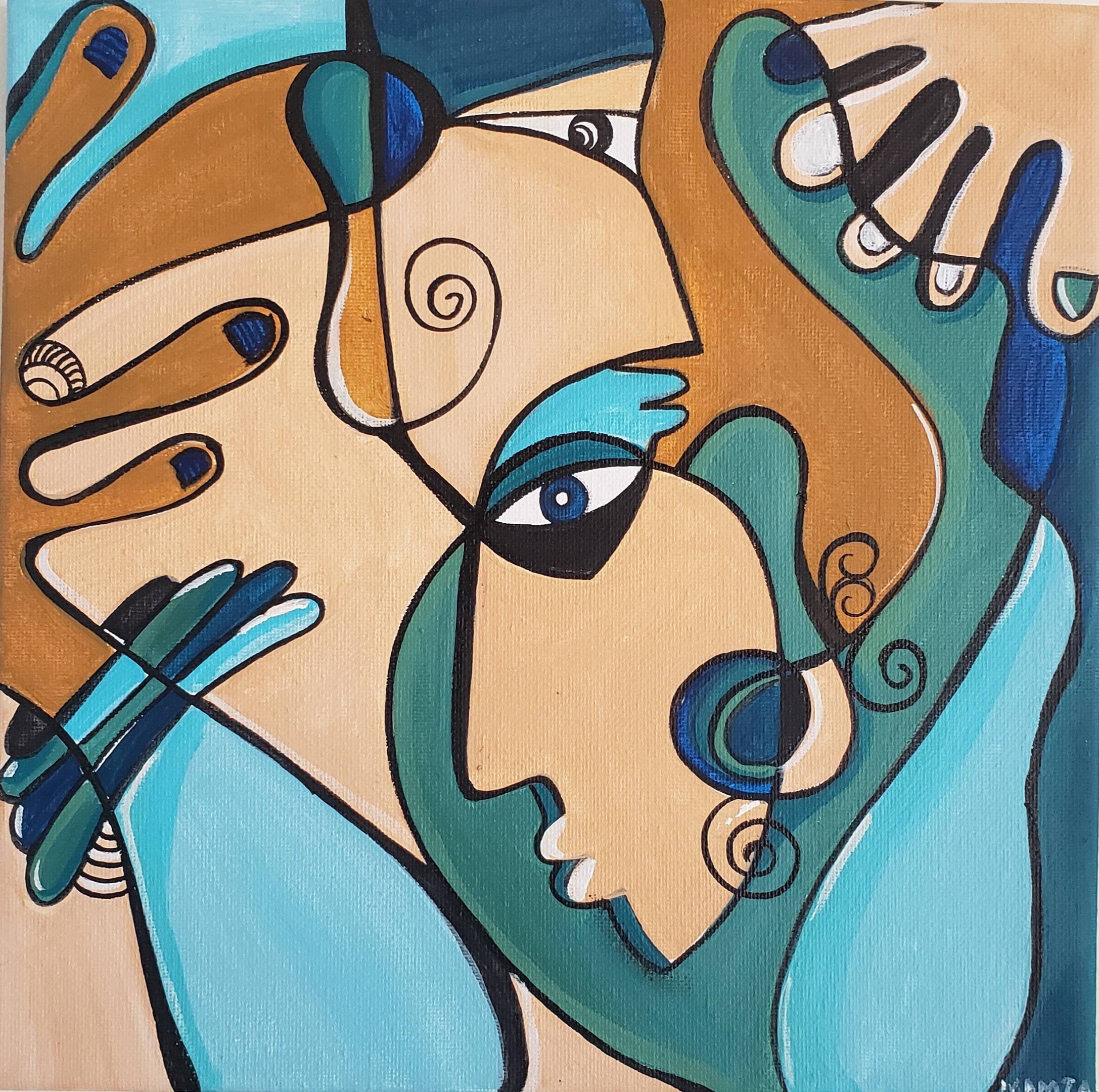 Puppets, Abstract Painting, Contemporary, Cubism ,small Painting - Etsy