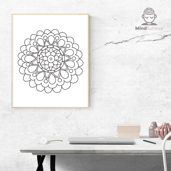 Mandala Print Wall Art Printable Instant Download Handmade | Etsy