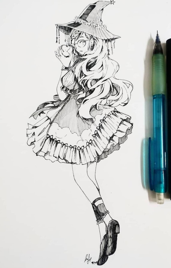 Ink Anime Drawing Commission - Etsy