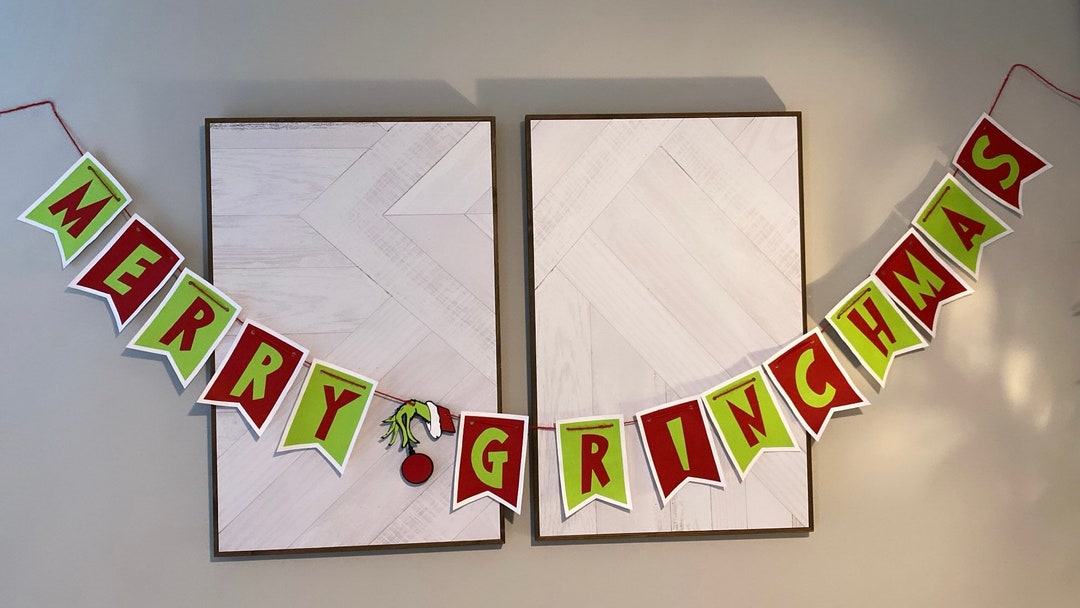 Grinch Christmas Banner - Etsy