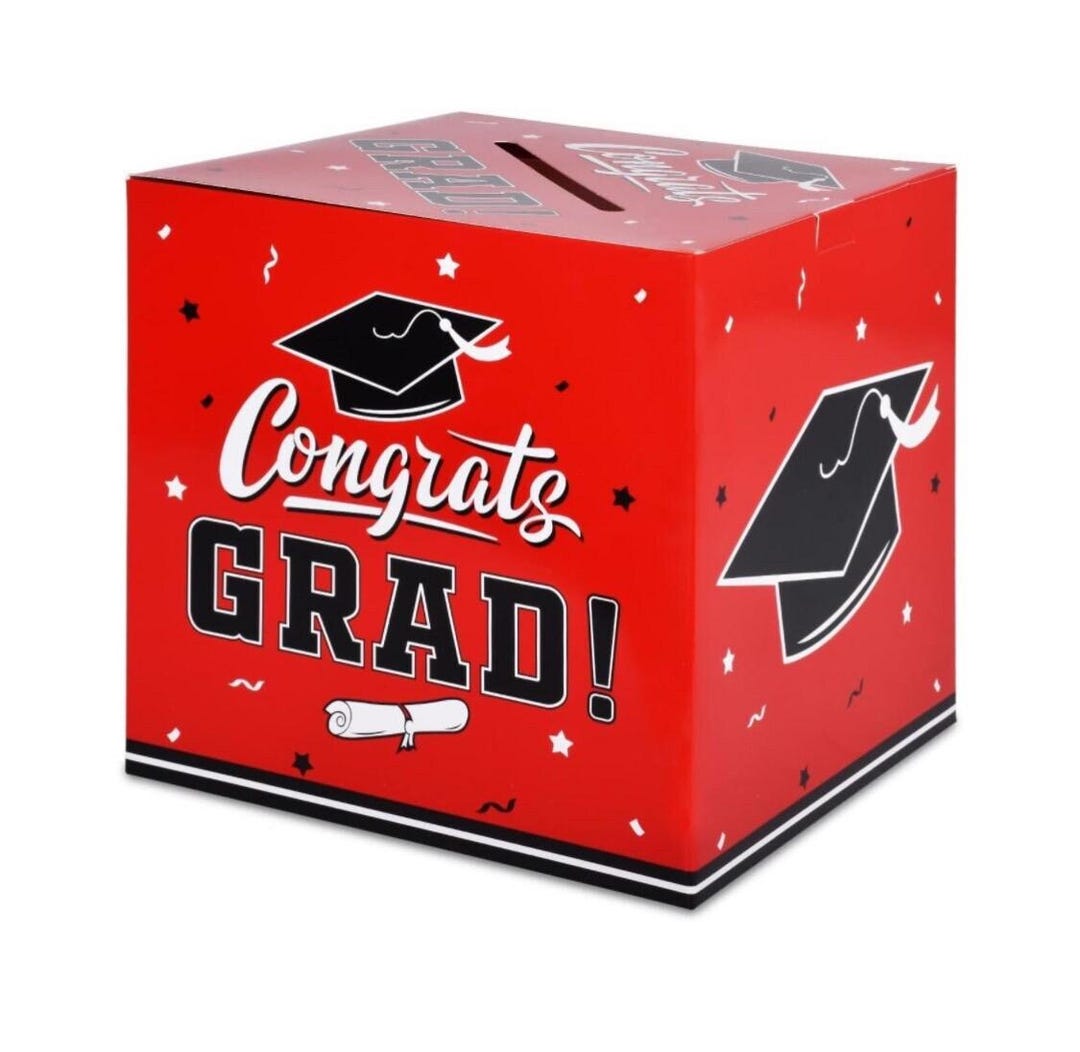 Graduation Card Box, Congrats Grad Card Holder Boxes, Party Gift Box ...