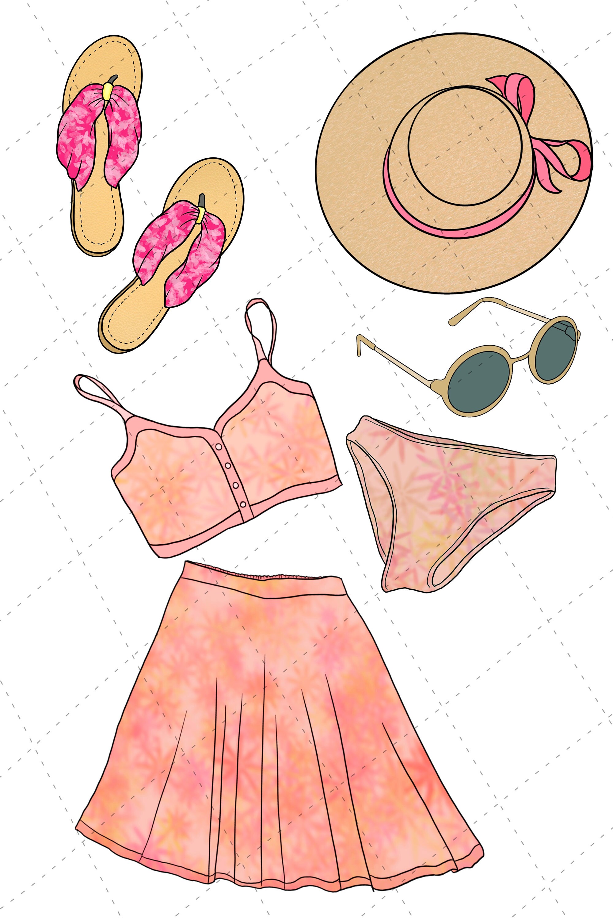 Summer Clip Art / Stickers / Summer Girls Clip Art / Beach - Etsy