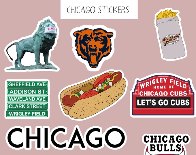 Chicago Sticker Pack of 14, Chicago Stickers, Chicago - Etsy