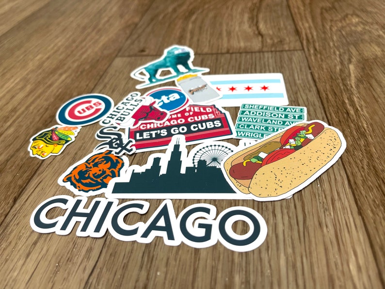 Chicago Sticker Pack of 14 Chicago Stickers Chicago - Etsy