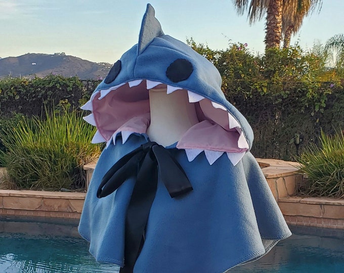 Handmade Fleece Shark Cape - Etsy