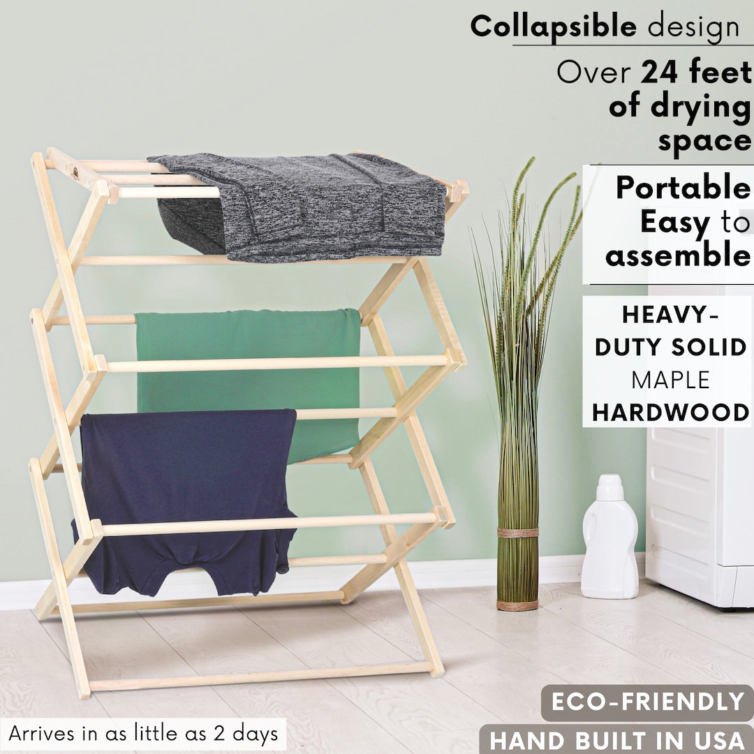 Medium Wooden Clothes Drying Rack for Laundry Drying Rack for Clothes ...