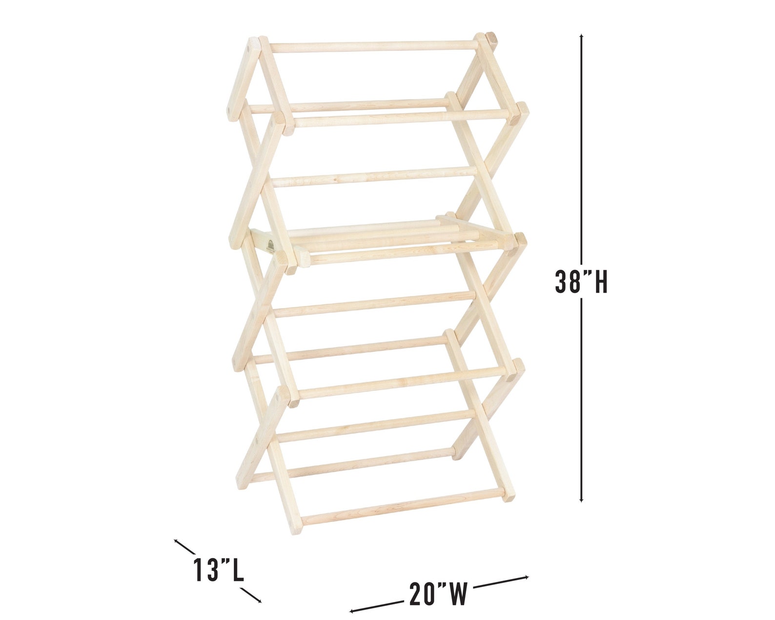 Small Wood Clothes Drying Rack, Collapsible Laundry Hanger, USA Made - Etsy
