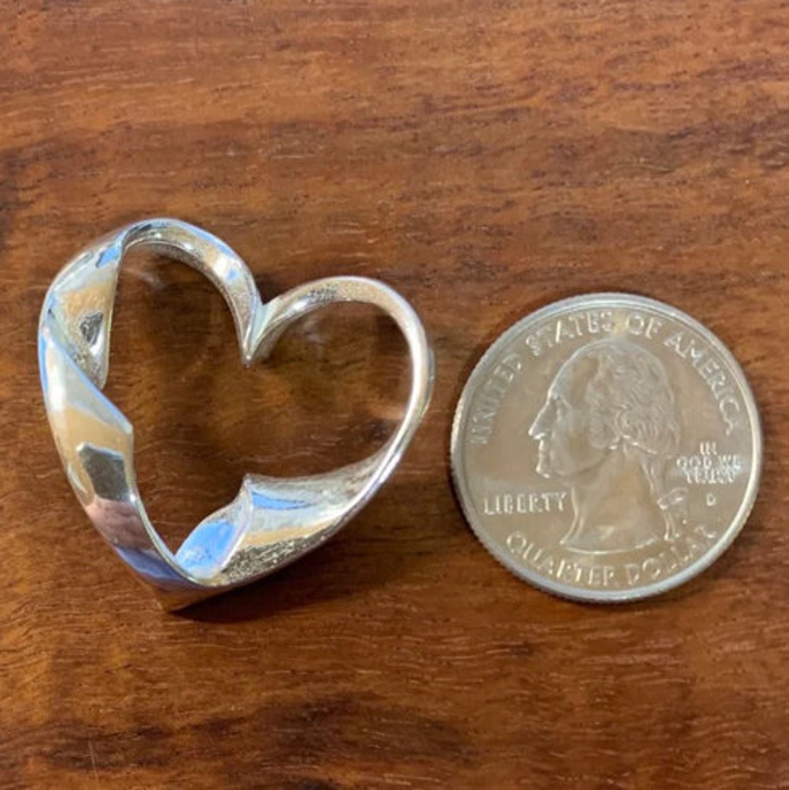 Gold Plated Floating Heart Charm Pendant - Etsy