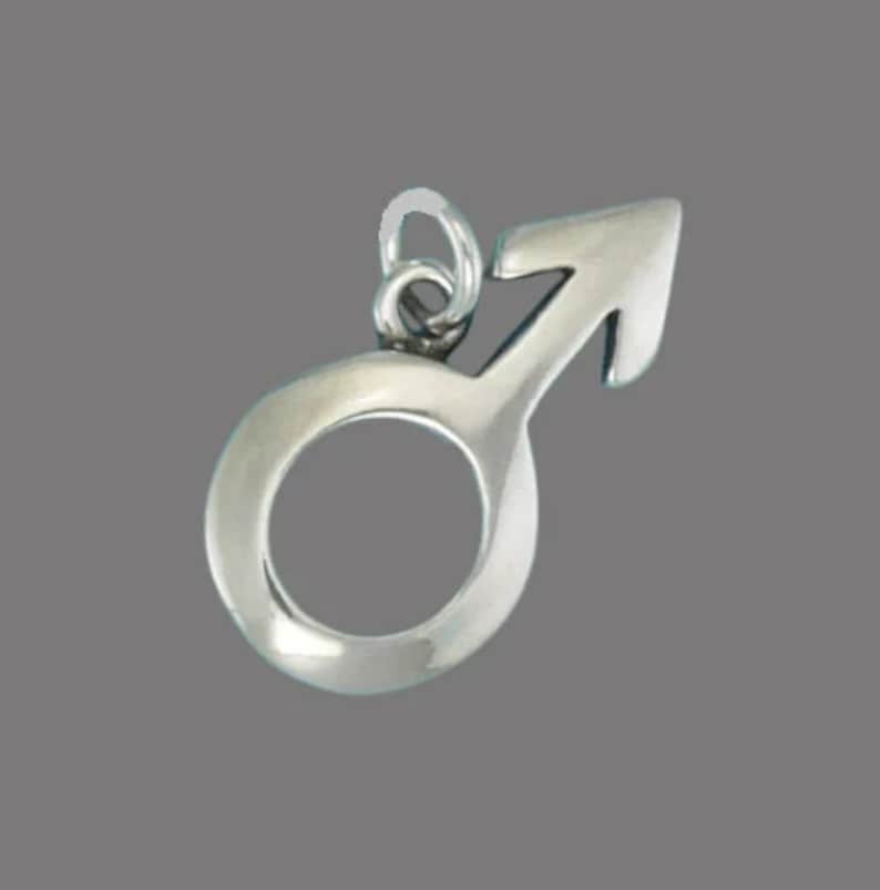 GOLD PLATED or STERLING Silver Mars Charm Pendant Gift for Him Her Mom ...