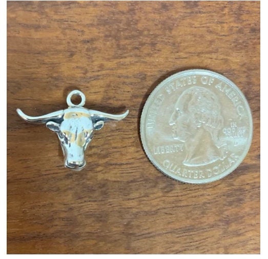 Gold Plated Texas Longhorn Cattle Cow Bull Charm Pendant - Etsy