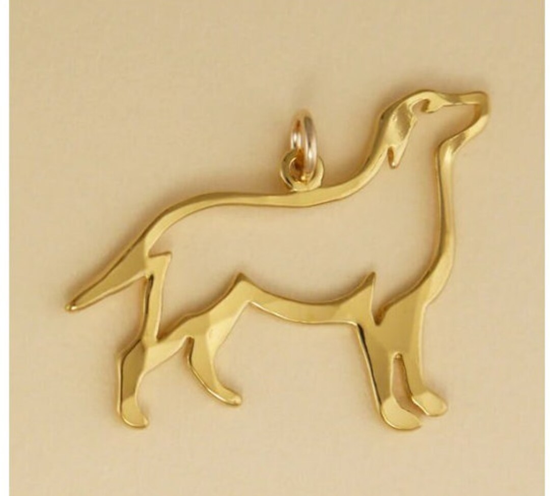 GOLD PLATED or STERLING Silver Labrador Retriever Dog Charm Pendant ...