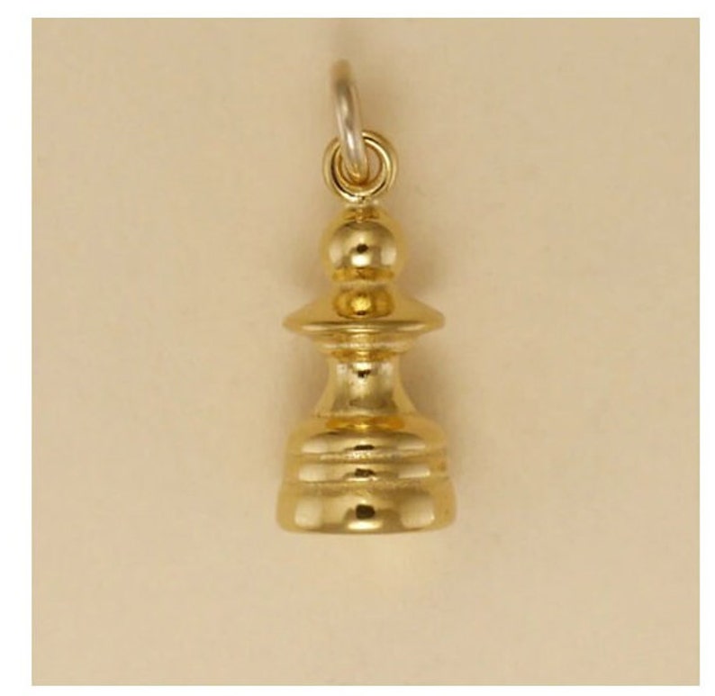 Gold Plated Pawn Chess Piece Charm Pendant - Etsy