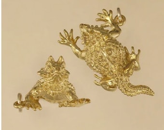 Horned Toad Charm Horny Toad Charm Sterling Silver Charm - Etsy