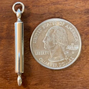 GOLD PLATED or STERLING Silver Rolling Pin Charm Pendant Gift for Him ...