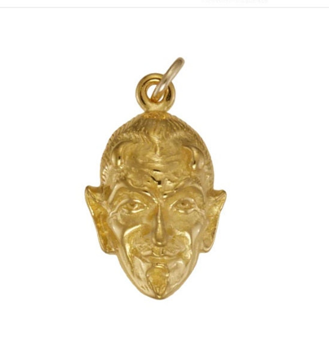 GOLD PLATED or STERLING Silver Lucifer Satan Devil Charm Pendant Gift ...