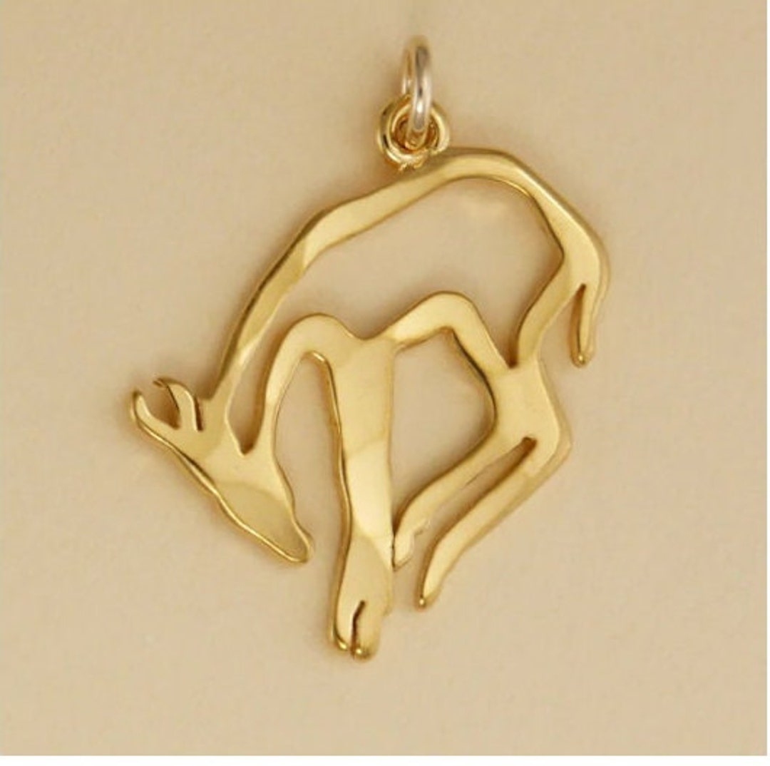 GOLD PLATED or STERLING Silver Pronking Springbok Charm Pendant Gift ...