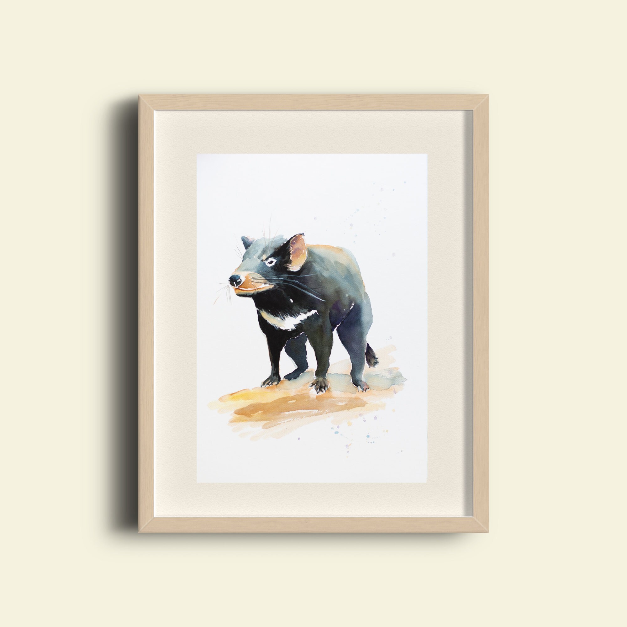 Tasmanian Devil Watercolour Fine Art Giclee Print A4, Tasmania ...