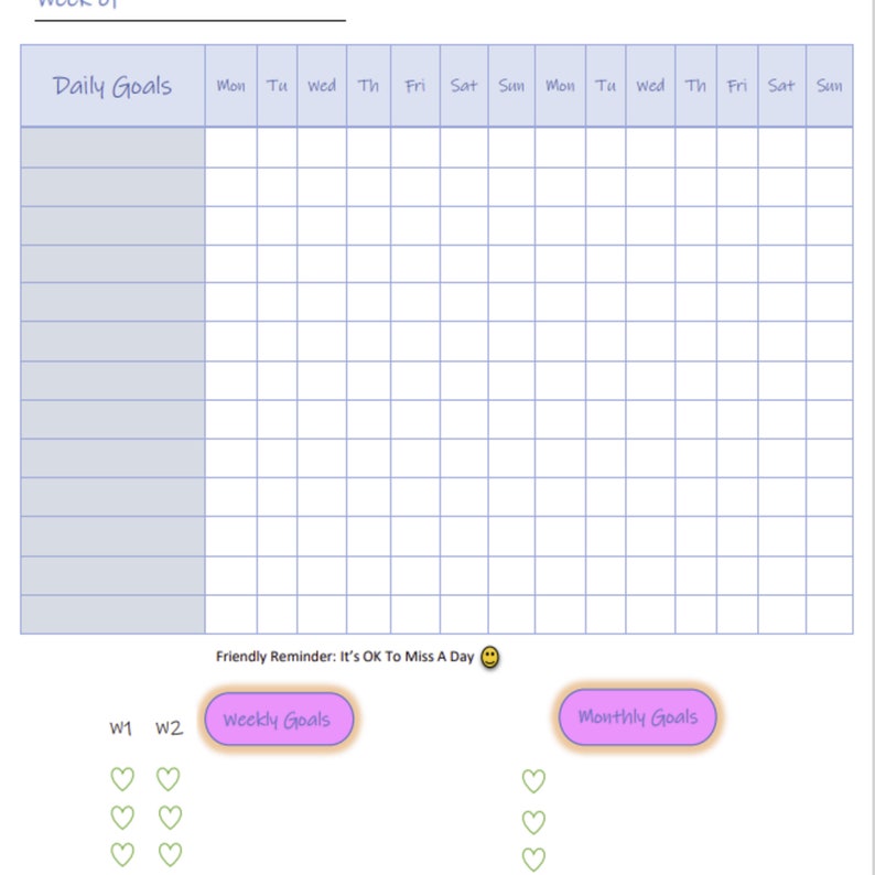 Goal Accountability Chart - Etsy