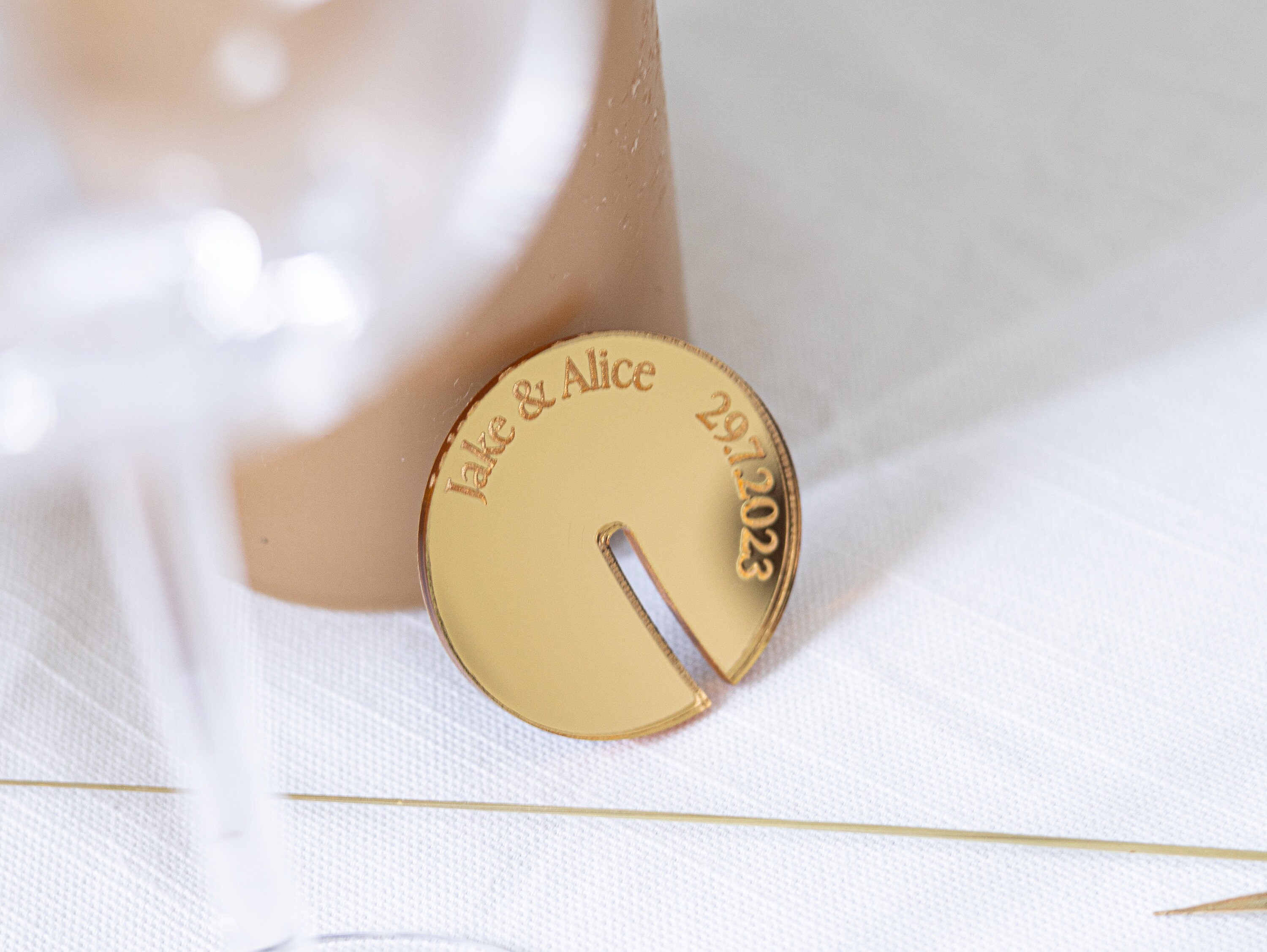 Personalised Engraved Gold Mirror Acrylic Drinks Tags. Wedding & Event ...