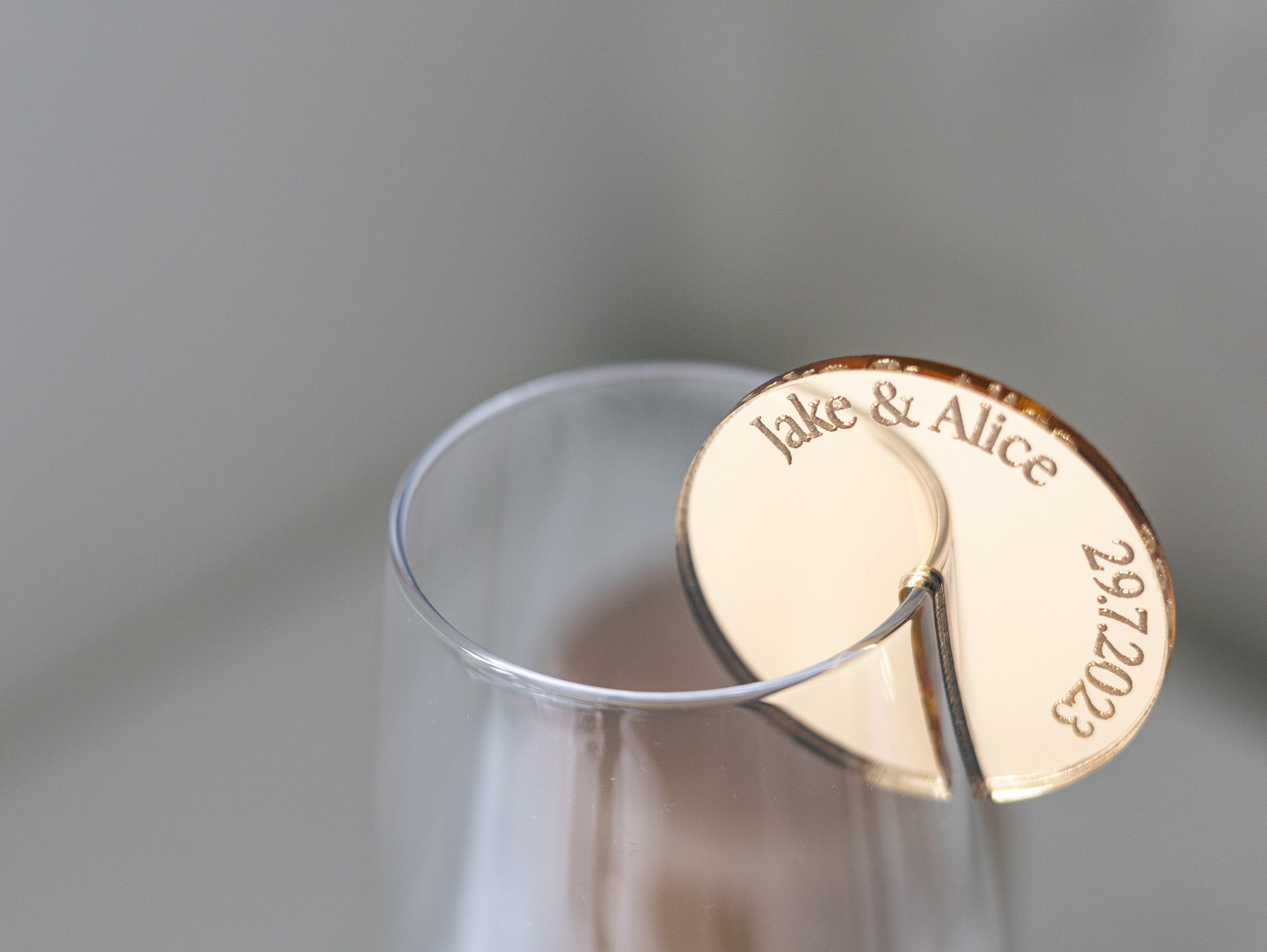 Personalised Engraved Gold Mirror Acrylic Drinks Tags. Wedding & Event ...