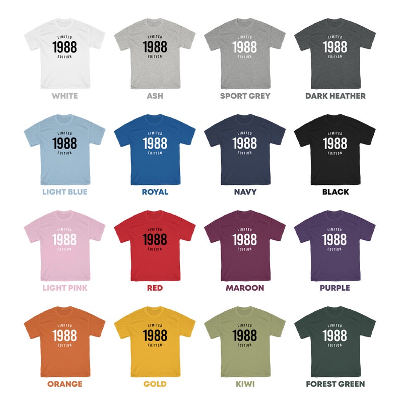 1988 Limited Edition Shirt Made in 1988 35 Year Old 35th - Etsy