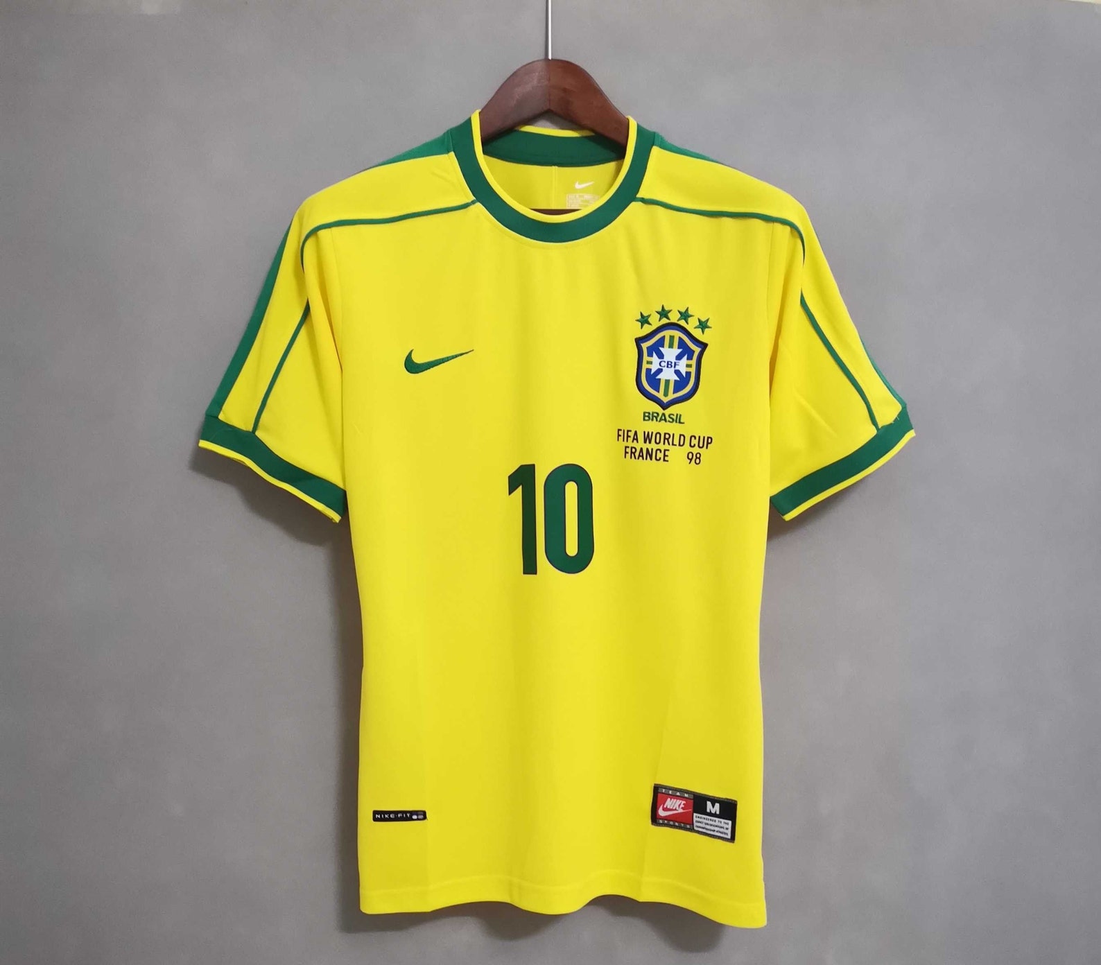 Brazil 1998 home retro shirt Rivaldo jersey | Etsy