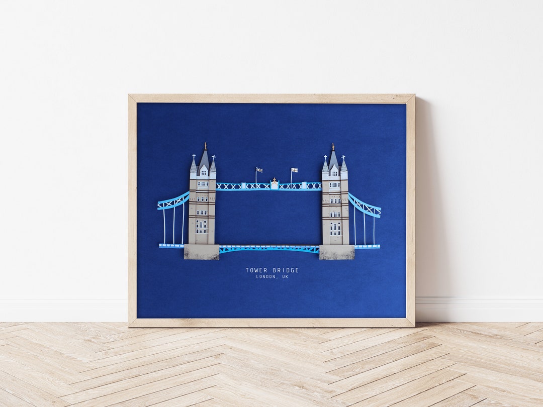 London Bridge Paper Art, London Bridge Wall Art, London Travel Art ...
