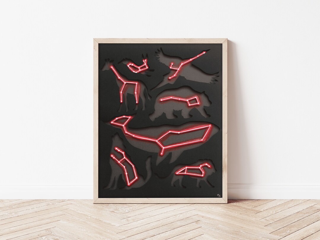 Constellation Paper Art, Stars Wall Art, Constellations, Moon and Stars ...