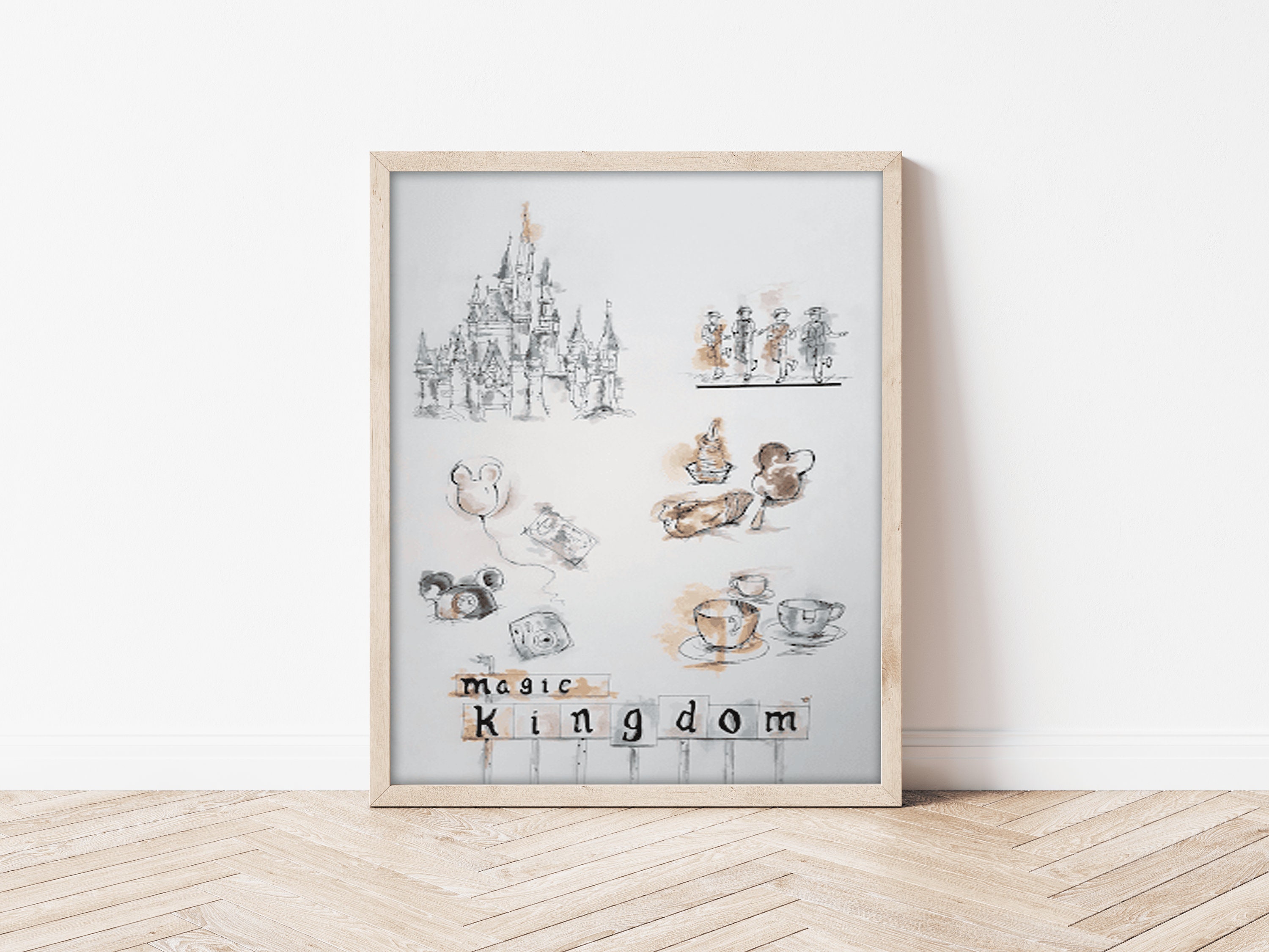 Magic Kingdom Wall Art, Magic Kingdom Print, Magic Kingdom Watercolor ...