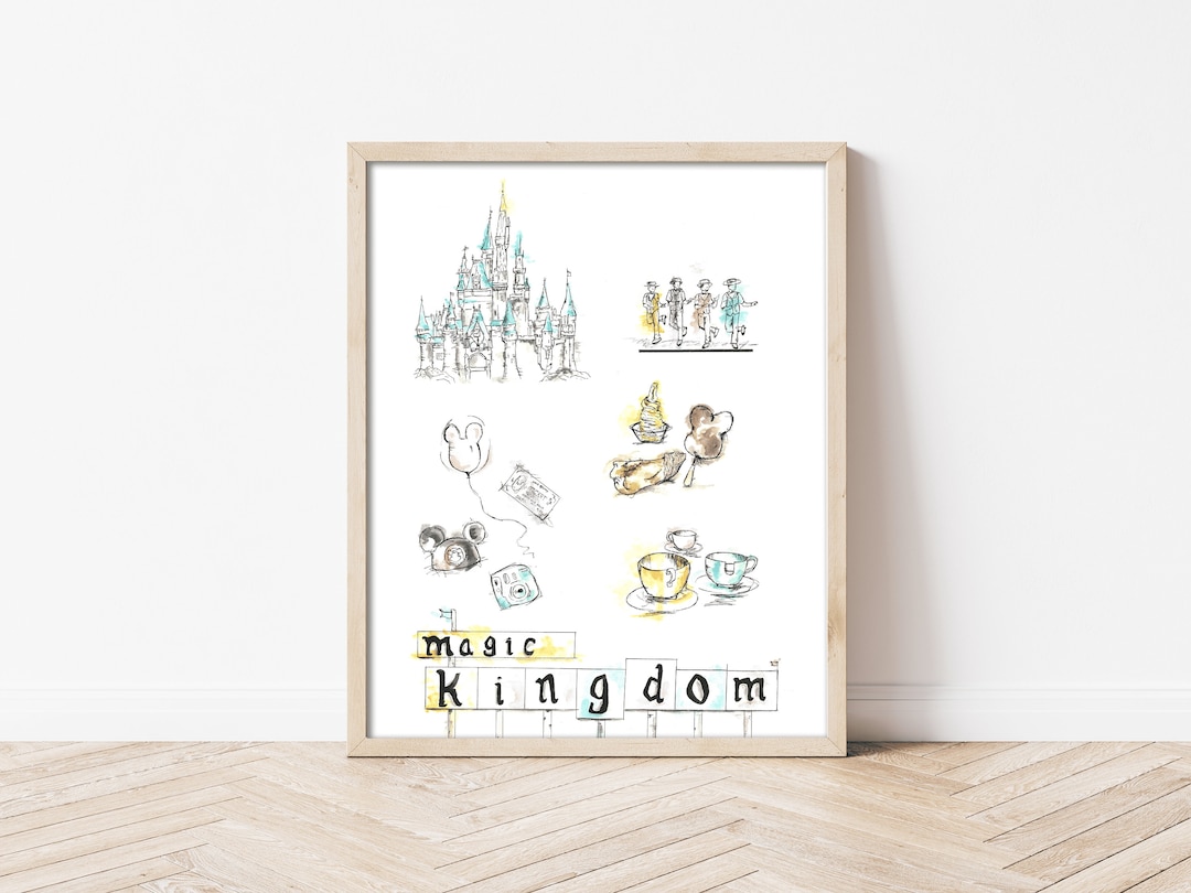 Magic Kingdom Wall Art, Magic Kingdom Print, Magic Kingdom Watercolor ...