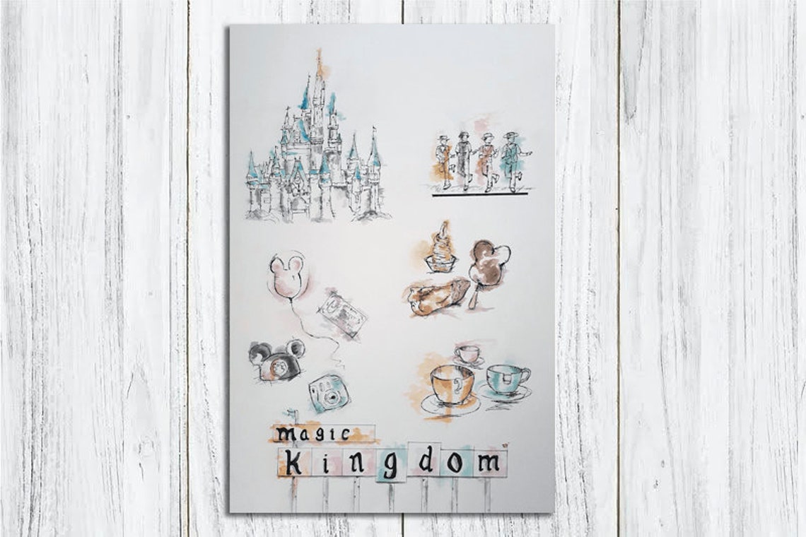 Magic Kingdom Wall Art Disney World Art Disney World Wall | Etsy