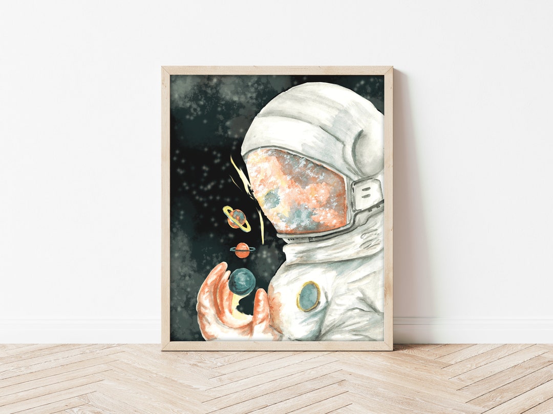 Space Travel Print, Space Poster, Galaxy Wanderlust, Astronaut, Planets ...