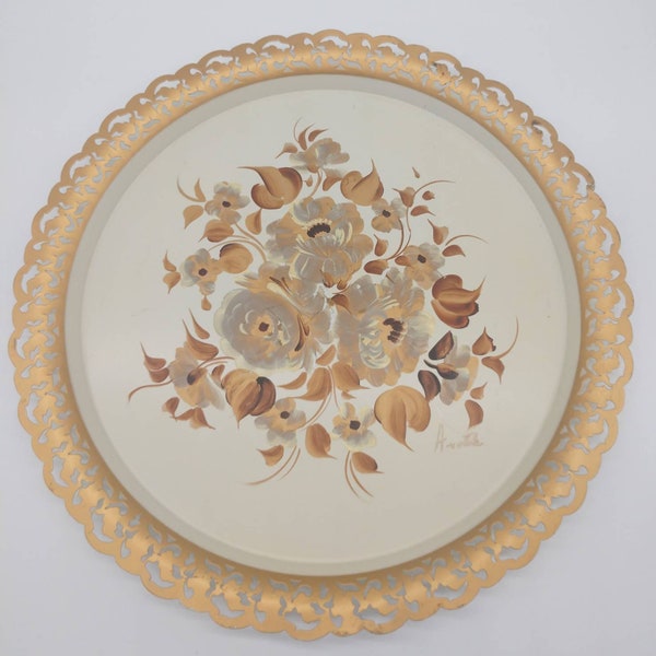 Floral Metal Tray - Etsy