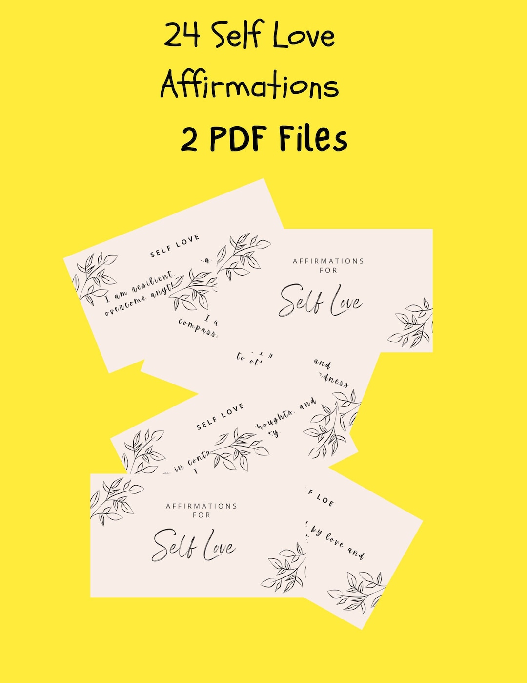 24 Self Love Affirmation Cards, Digital Affirmation Cards, Printable ...