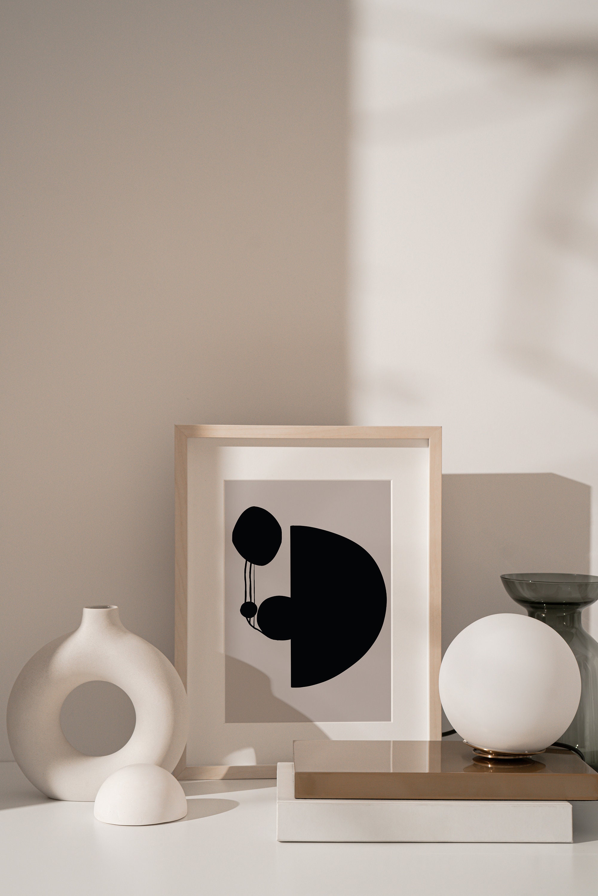 Earth Tone Shape Print Abstract Geometric Printable Burnt - Etsy