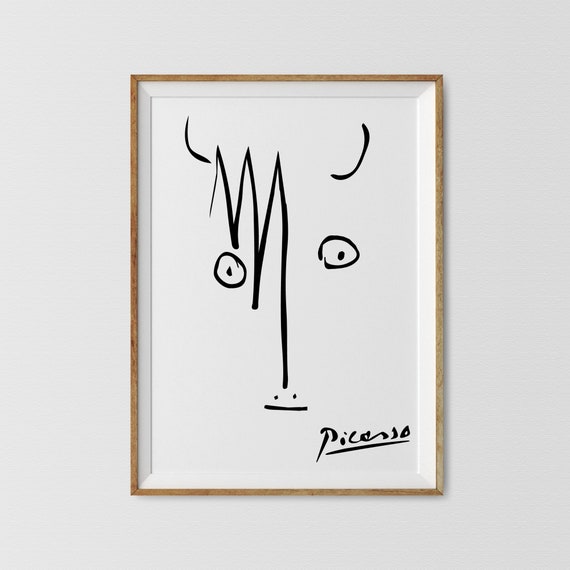 Picasso Bull Print Pablo Picasso Animal Line Wall Art Pablo - Etsy