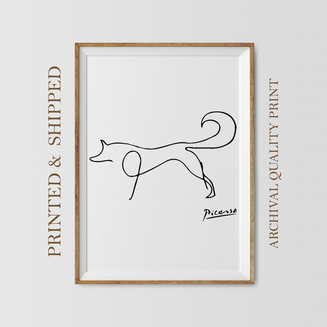 Picasso Fox PRINTED and SHIPPED ,picasso Animal Art, Fox Line Art ...