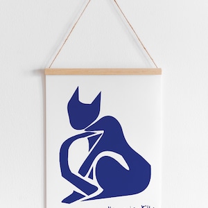 Henri Matisse Blue Poster, Henri Matisse Cat Wall Art Print, Matisse ...