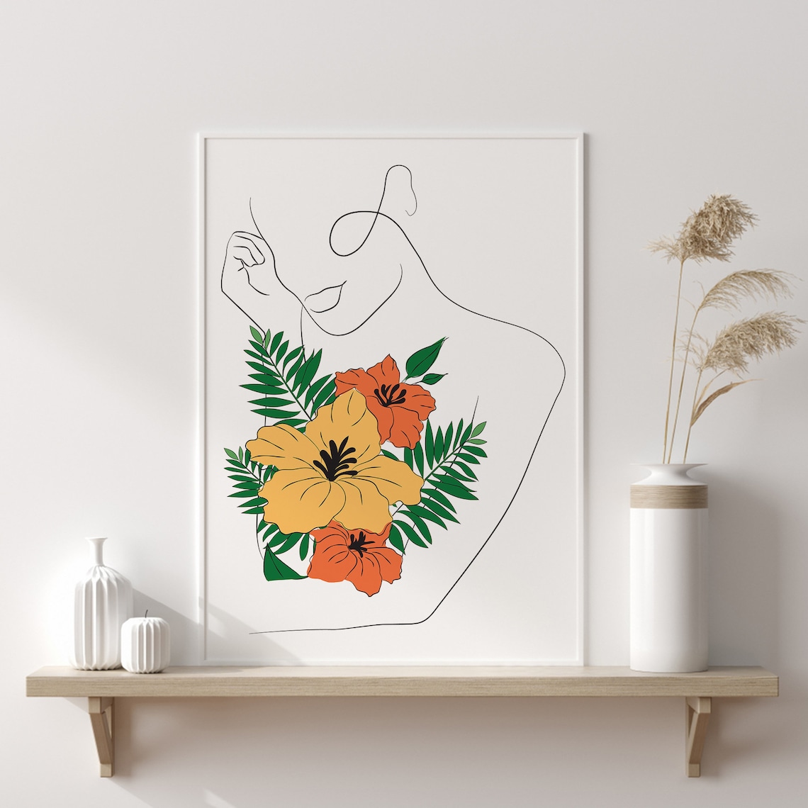 Line Drawing Woman Printable Feminine Woman Art Poster Woman | Etsy