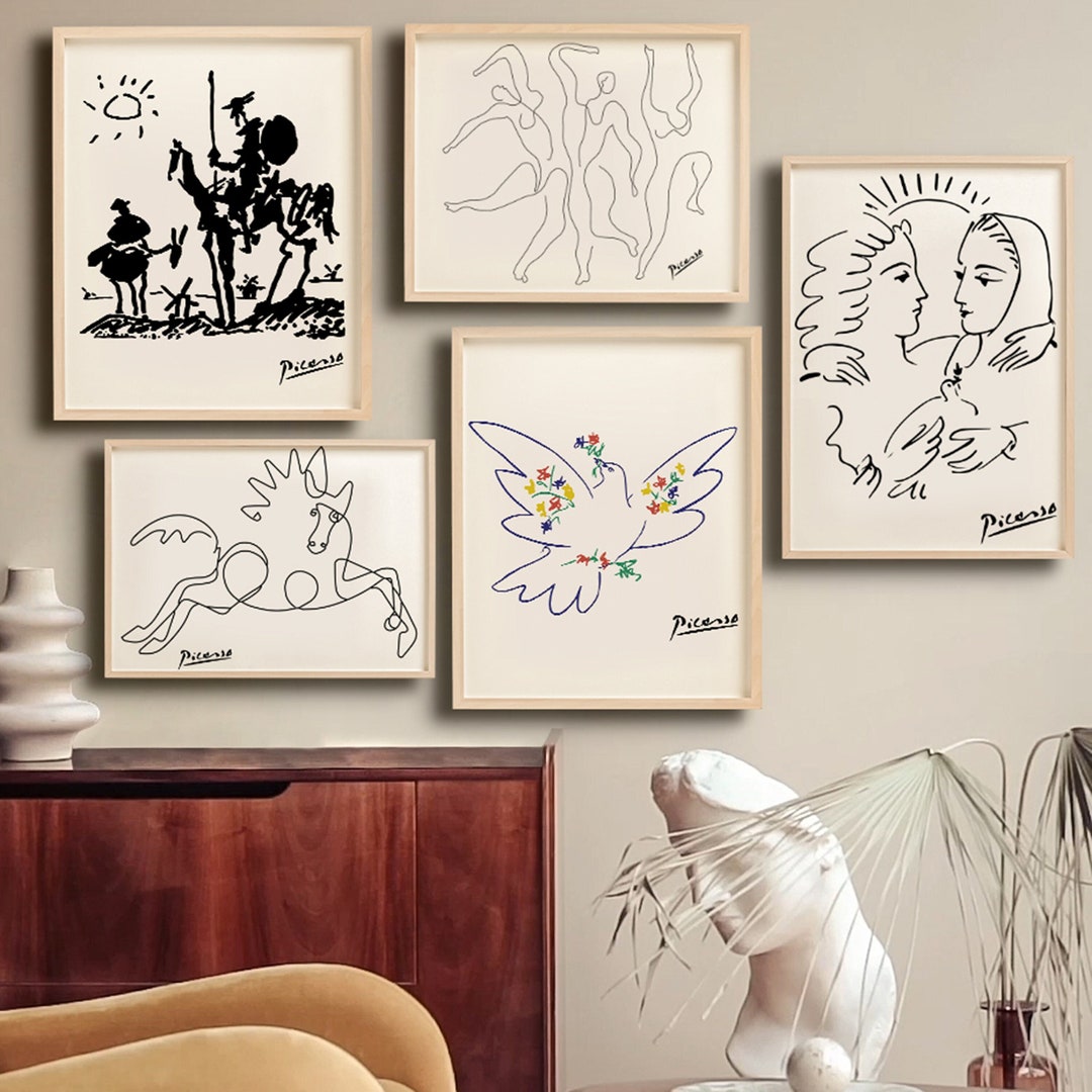 Set of 5 Picasso Set Bundle Prints, Contemporary Gallery Set Art, Pablo ...